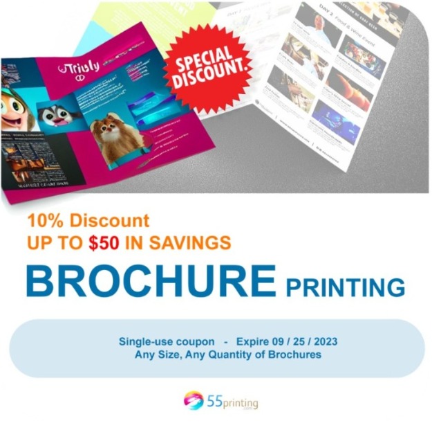 Get this 10% Discount code and save on your next order of brochures